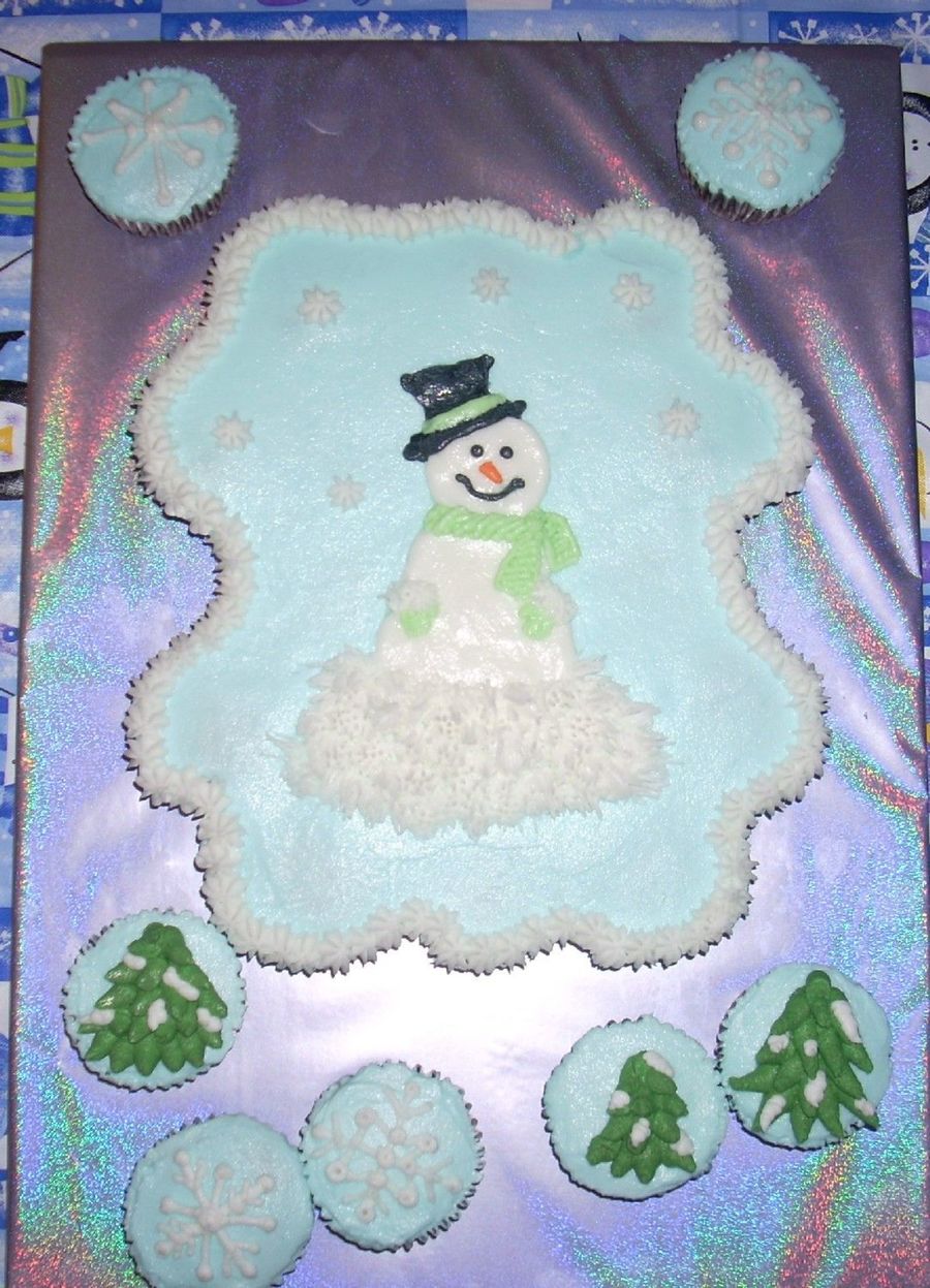 Snowman Cupcake Cake - CakeCentral.com