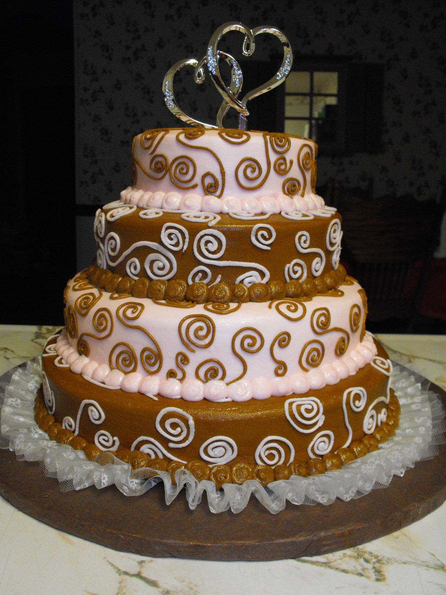 Pink And Chocolate Wedding Cake - CakeCentral.com