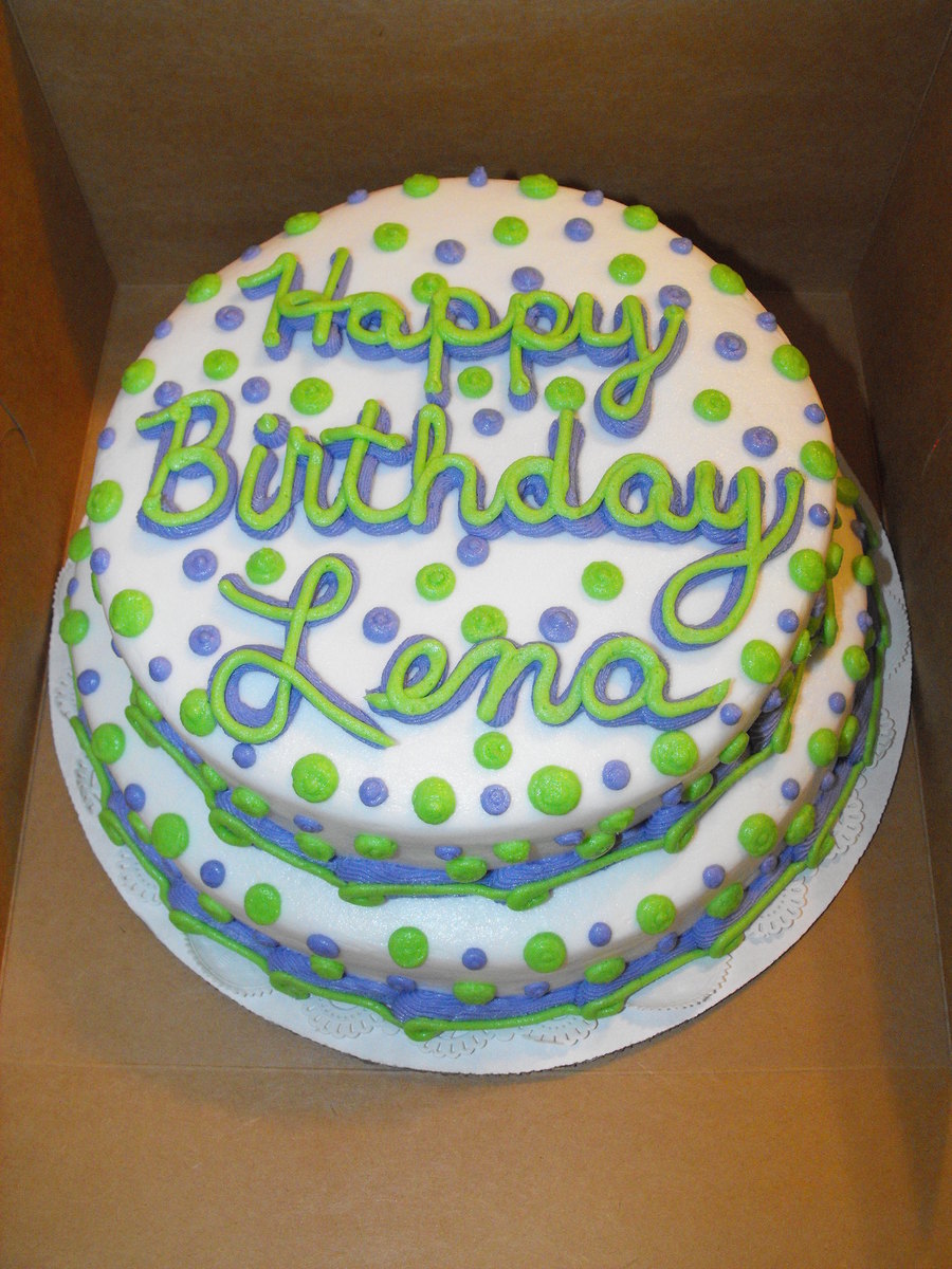 Green And Purple Polka Dots - CakeCentral.com