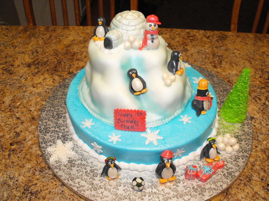 Penguins Birthday Cake - CakeCentral.com