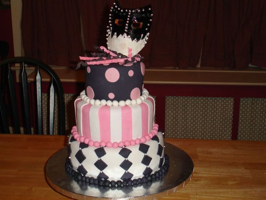 Harlequin Mask Cake - CakeCentral.com