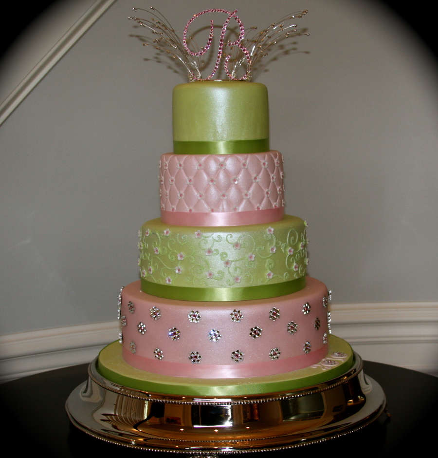 Pink & Green Crystal - CakeCentral.com