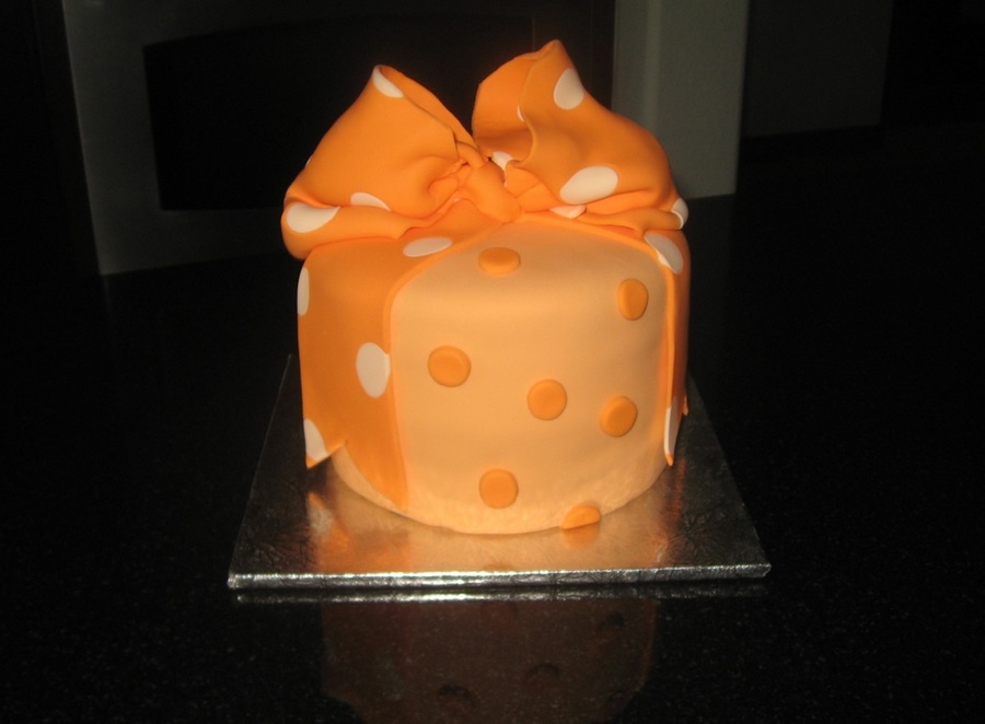 Orange Bow Cake - CakeCentral.com