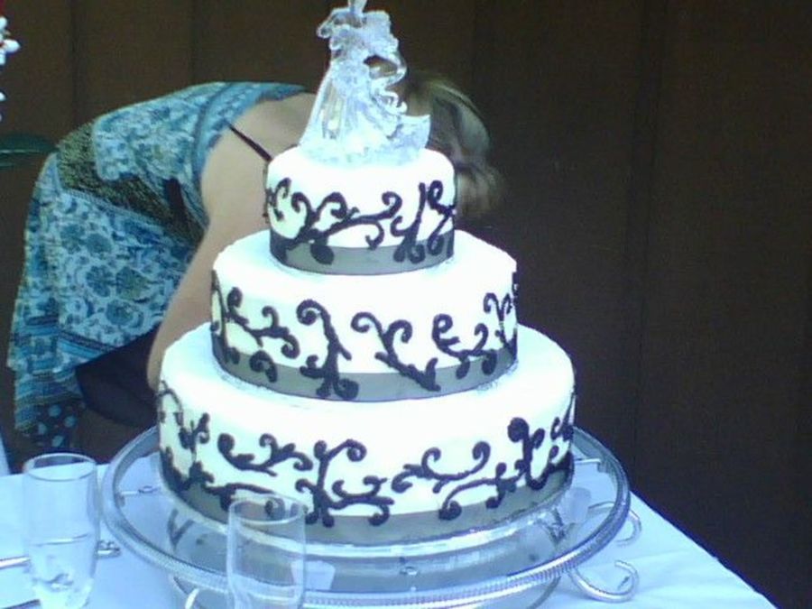 Scrollwork Wedding Cake - CakeCentral.com