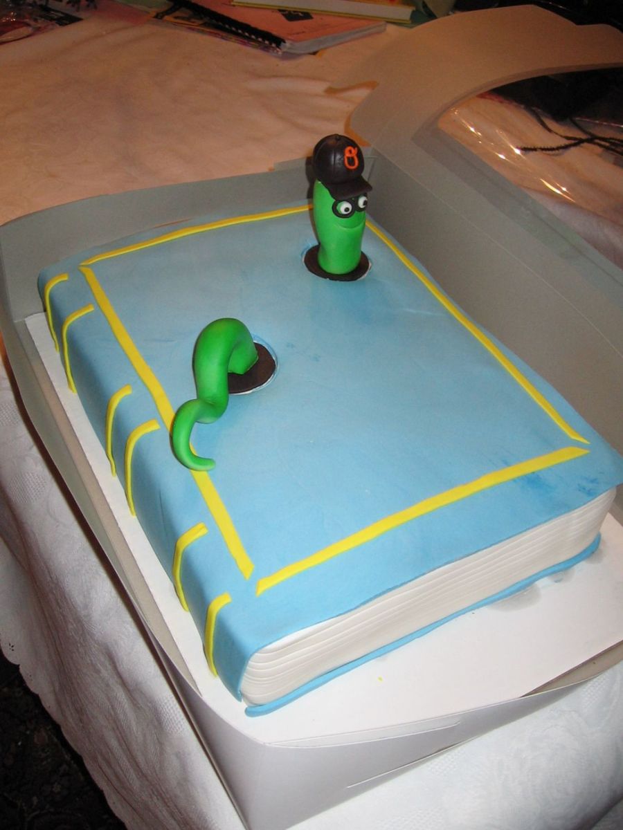 Bookworm Birthday Cake - CakeCentral.com