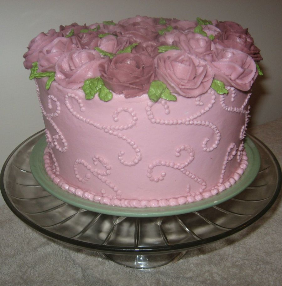 Pink Rose Cake - CakeCentral.com
