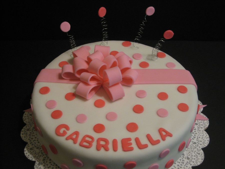 Pink Bow Cake - CakeCentral.com