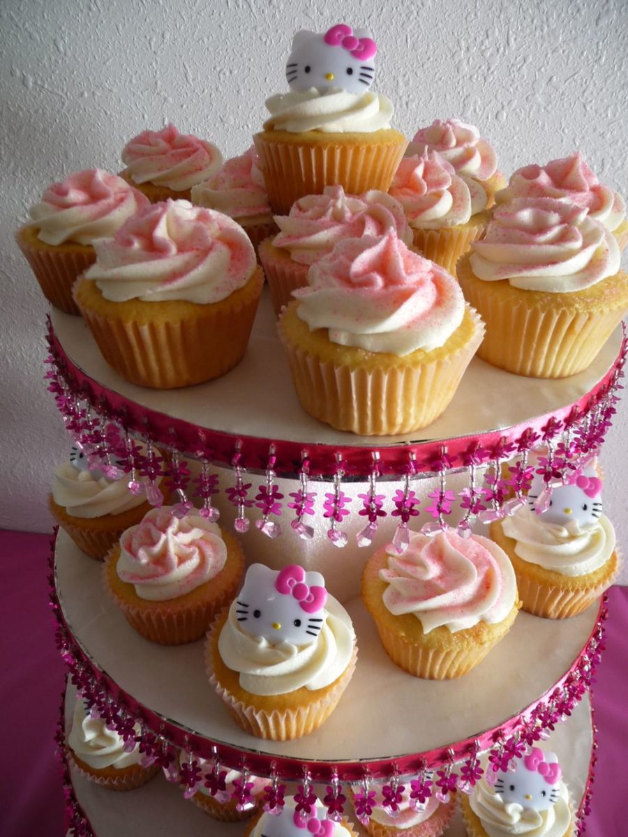 Hello Kitty Cupcakes And Stand - CakeCentral.com