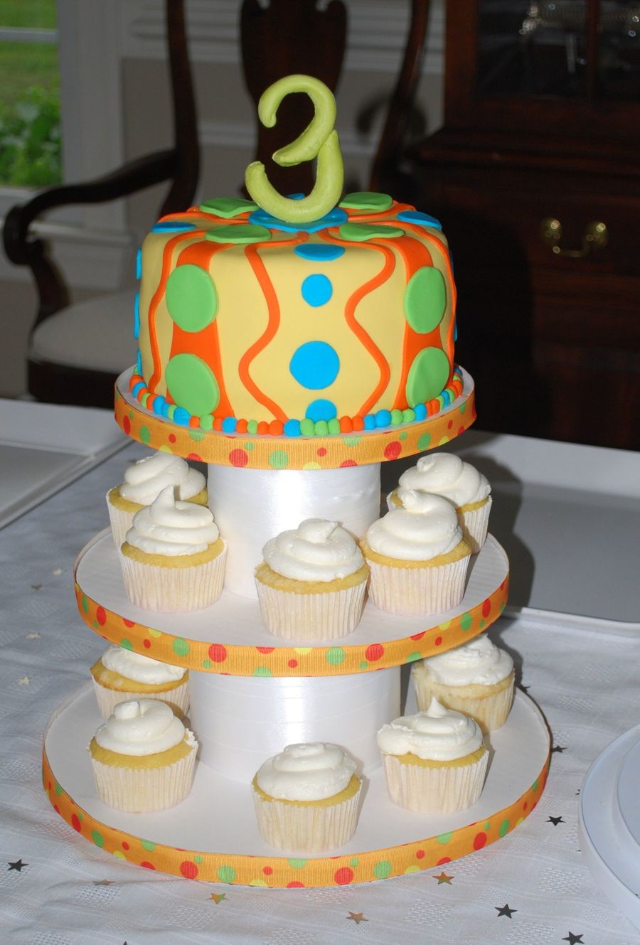 Orange Green And Yellow Birthday Cake - CakeCentral.com