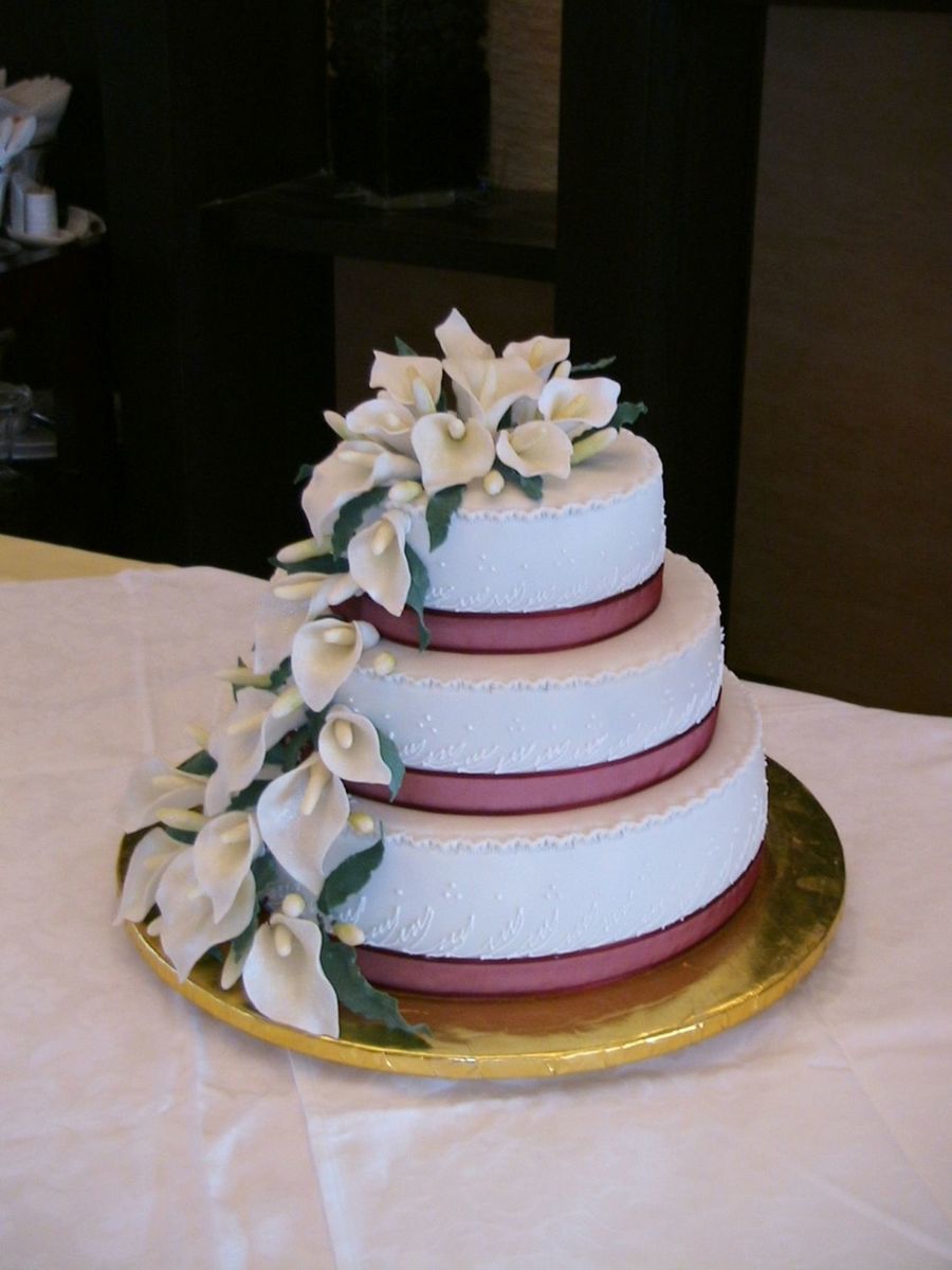 Flower Cascade Wedding Cake - CakeCentral.com