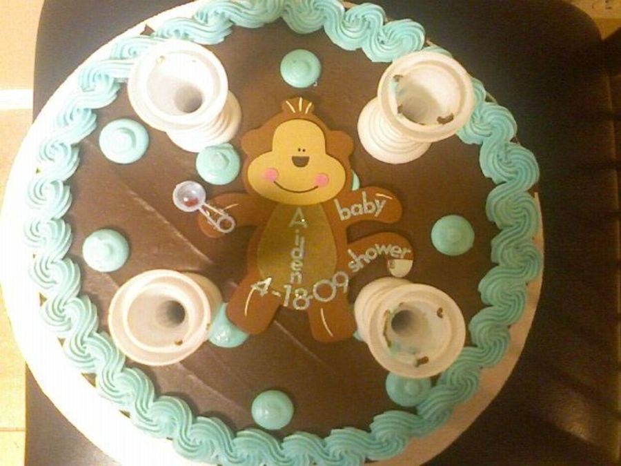 Monkey Baby Shower Cake - CakeCentral.com