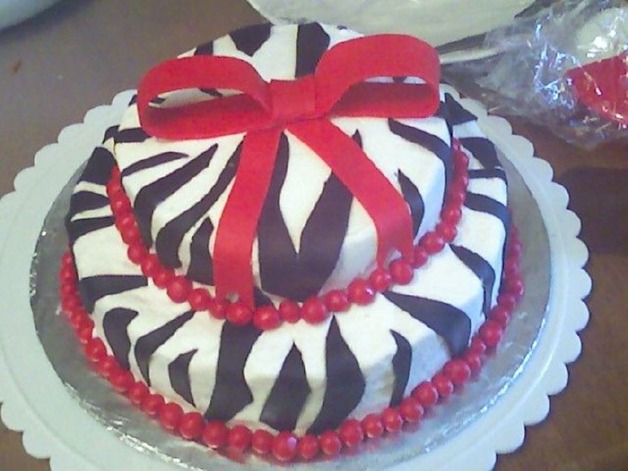 Zebra Birthday Cake - CakeCentral.com