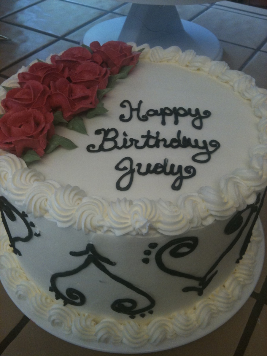 Black, White And Dark Pink Cake - CakeCentral.com