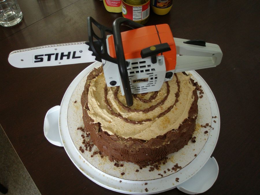 Chainsaw Cake - CakeCentral.com