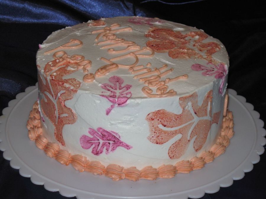 Stamped Leaf Cake - CakeCentral.com