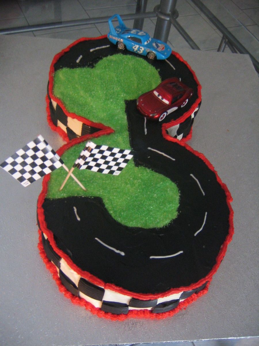 Number 3 Cars Cake - CakeCentral.com