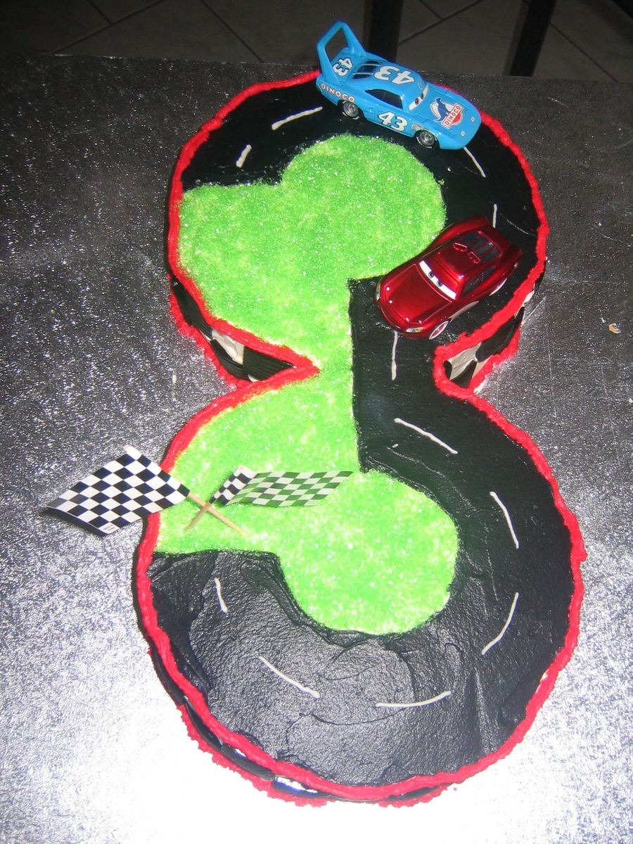 Number 3 Cars Cake - CakeCentral.com