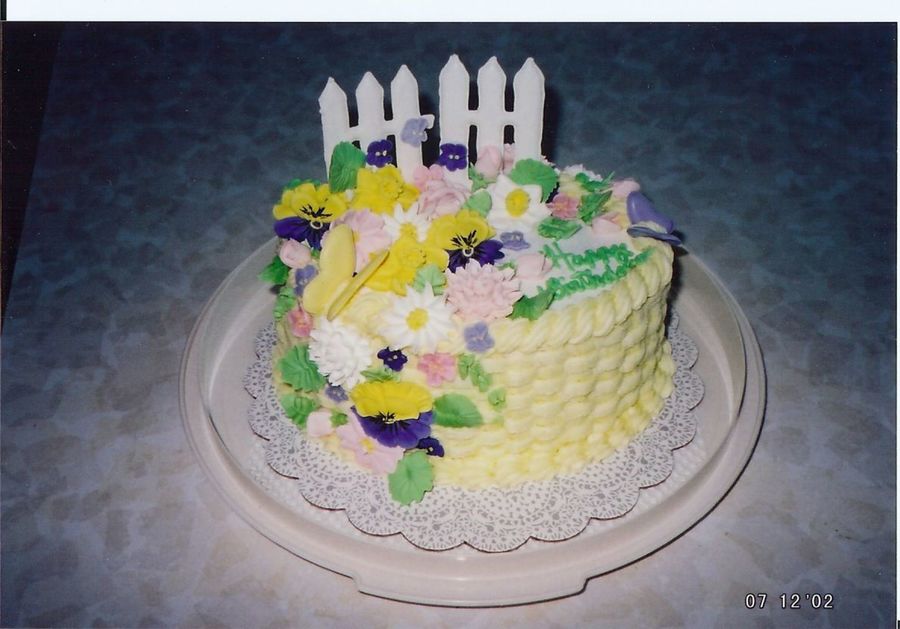 Garden Gate Birthday Cake - CakeCentral.com