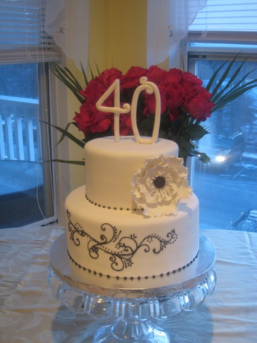 Black And White Scroll Cake - CakeCentral.com
