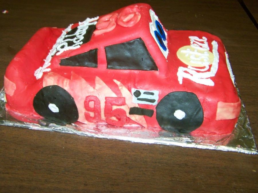Fondant Red Race Car For 6 Year Old Birthday - CakeCentral.com