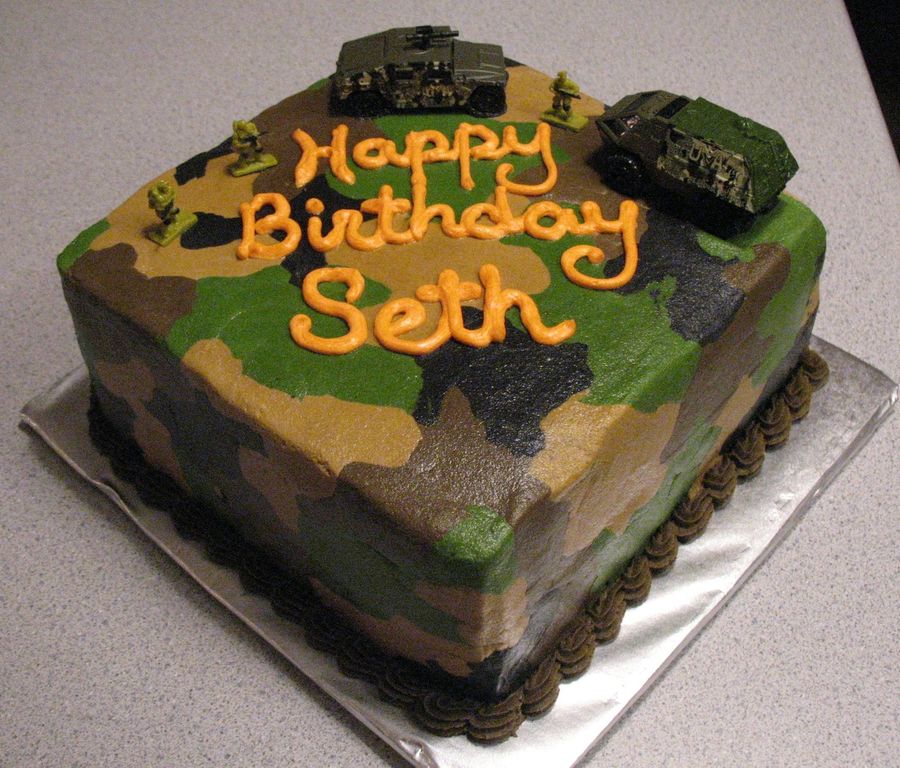 Camo Birthday Cake - CakeCentral.com