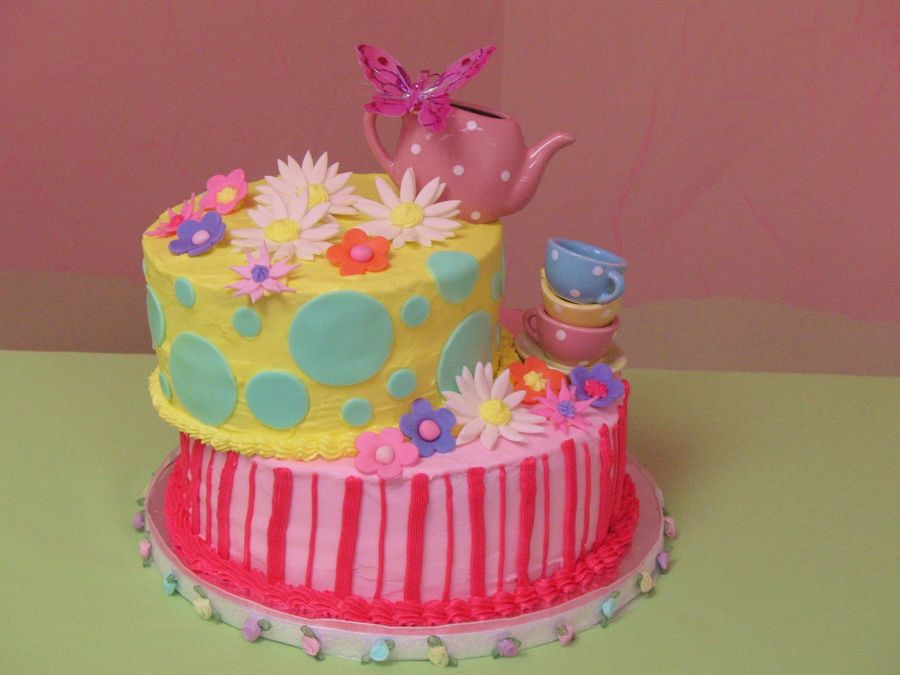Tea Party Birthday Cake - CakeCentral.com
