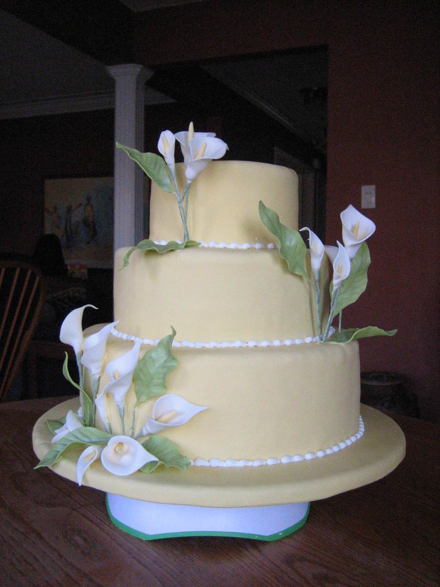 Calla Lily Wedding Cake - CakeCentral.com