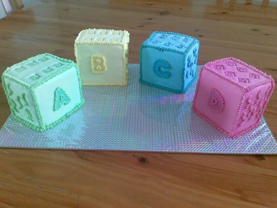 Pastel Baby Blocks - CakeCentral.com