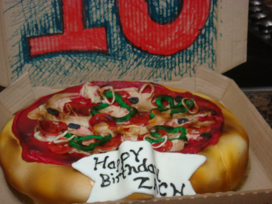 Pizza Birthday Cake - CakeCentral.com