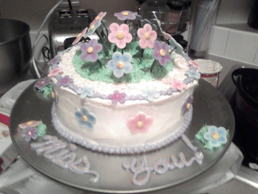 Flower Garden Goodbye Cake - CakeCentral.com