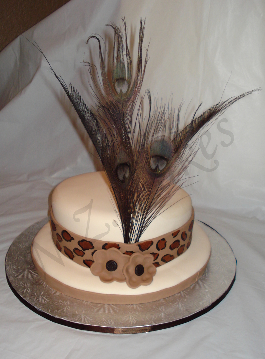 Leopard Print And Feathers Hat - CakeCentral.com