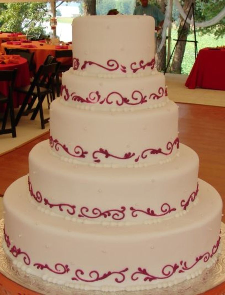 White Fondant Purple Scroll - CakeCentral.com