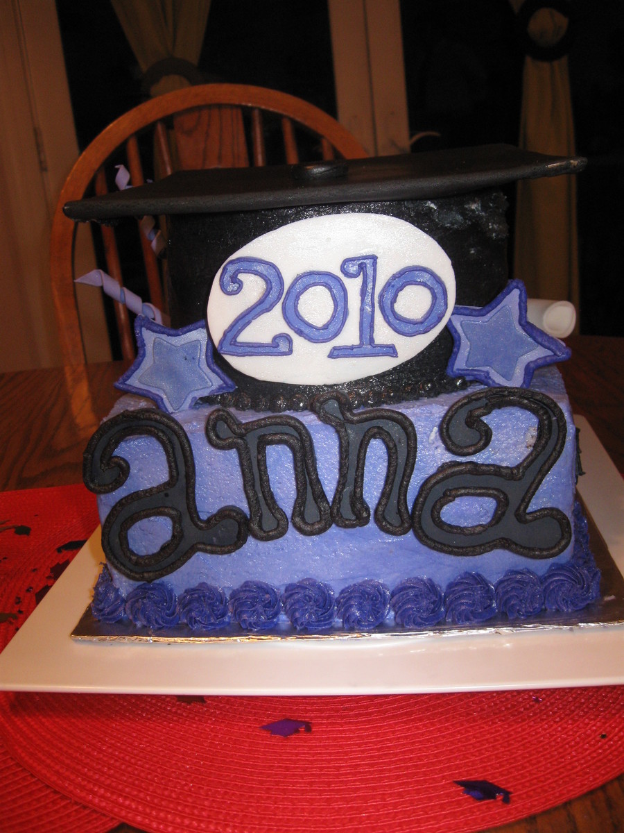 Purple Black White And Silver Grad With Cap - CakeCentral.com