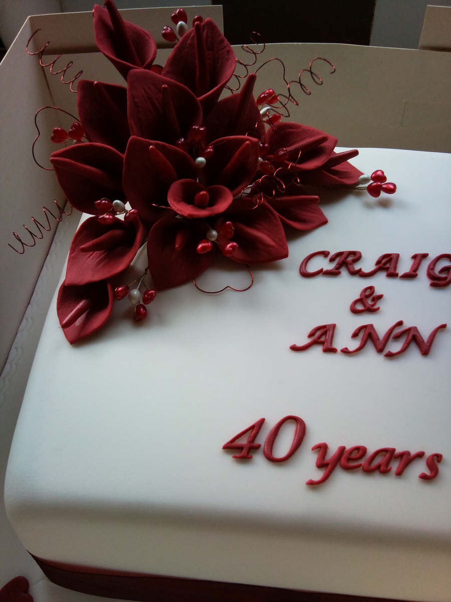 Ruby Wedding Anniversary Cake - CakeCentral.com