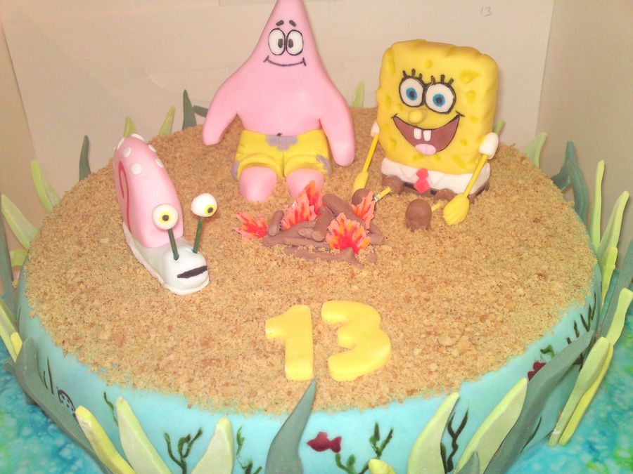 Spongebob Cakewith Patrick And Gary - CakeCentral.com