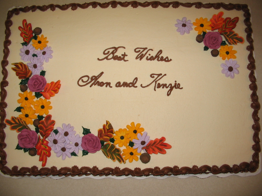 Fall Wedding Sheet Cake - CakeCentral.com