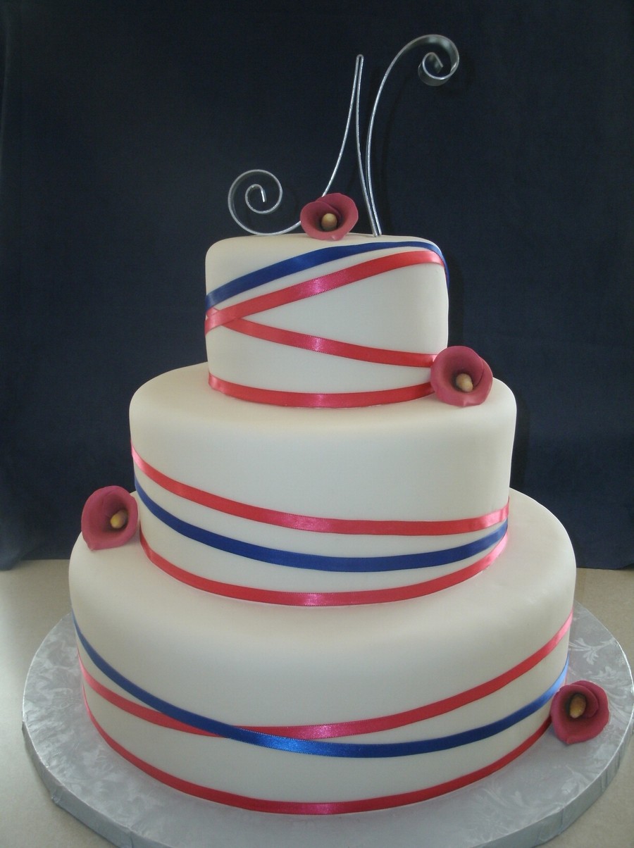 Ribbon Wedding Cake - CakeCentral.com
