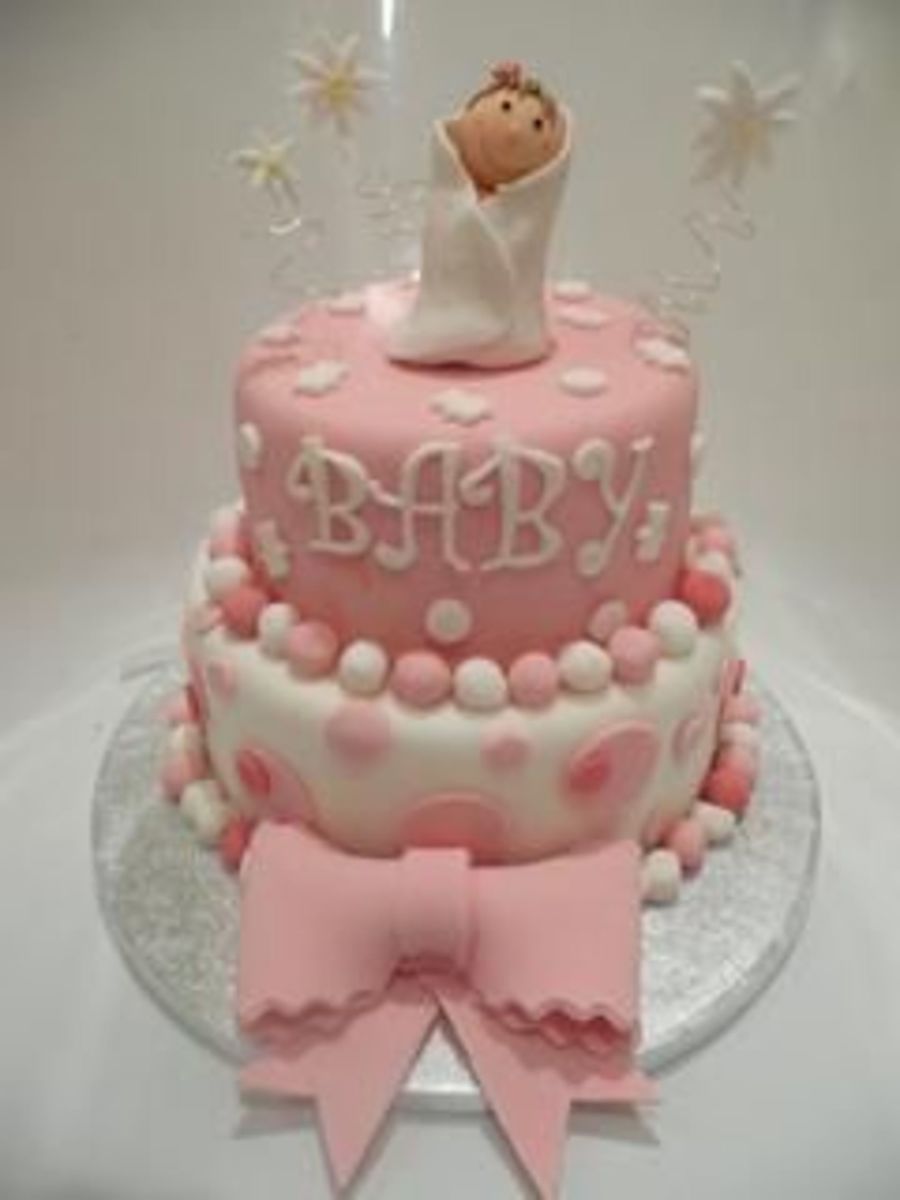 Pink Baby Girl Cake - CakeCentral.com