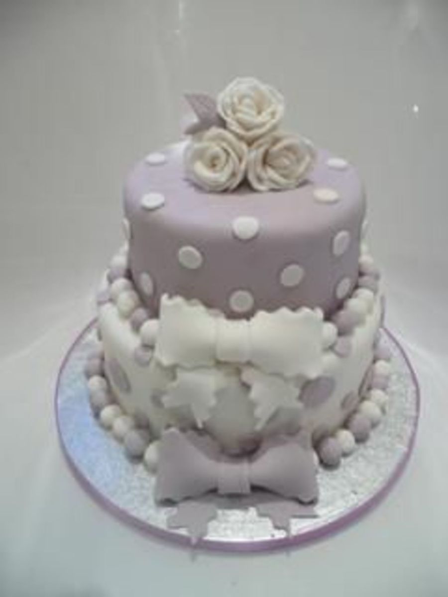 Lilac Spots And Roses - CakeCentral.com