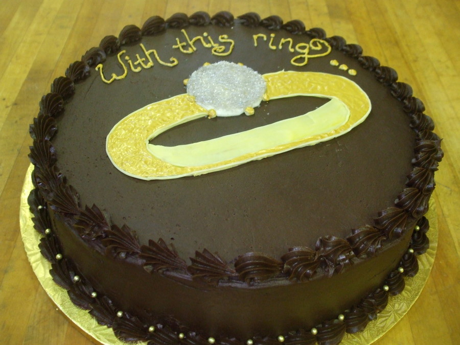 Diamond Ring Bridal Shower Cake - CakeCentral.com