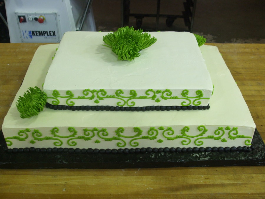 Lime Green And Black Anniversary Cake - CakeCentral.com