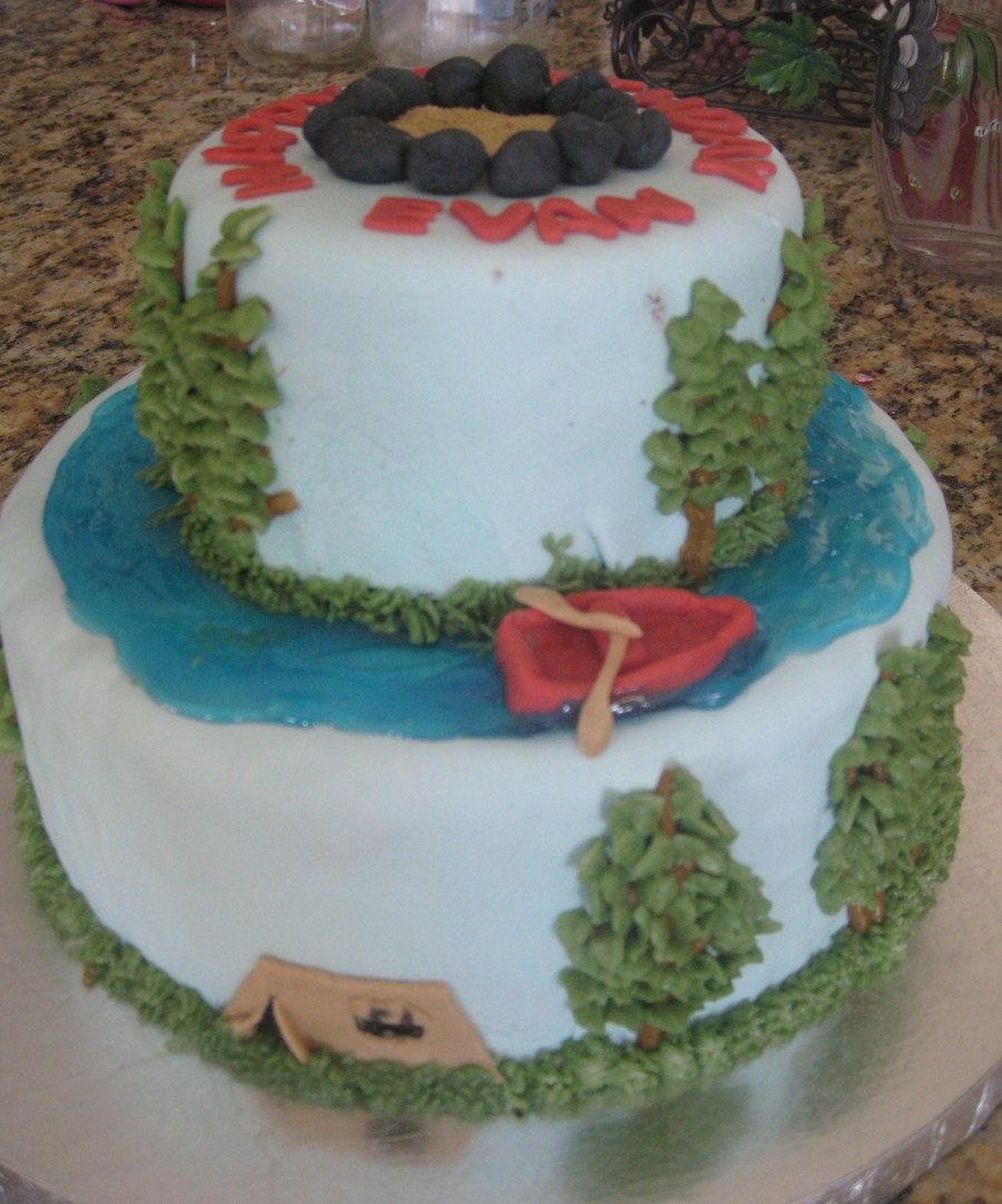 Camping Theme Cake - CakeCentral.com