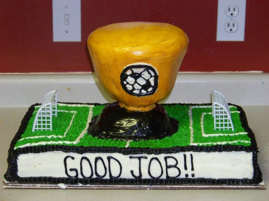 Soccer Trophy Cake - CakeCentral.com