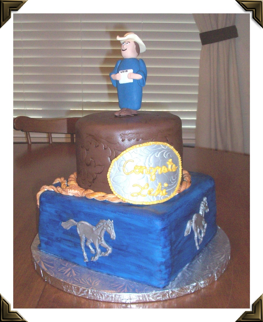 Cowboy Graduation Cake - CakeCentral.com