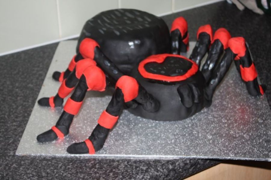 Red Knee Tarantula Spider Cake - CakeCentral.com