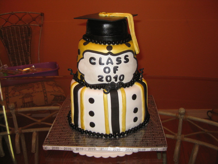 Black And Gold Graduation Cake - CakeCentral.com