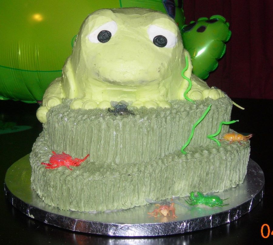 3D - 3 Tiered Frof Birthday Cake - CakeCentral.com