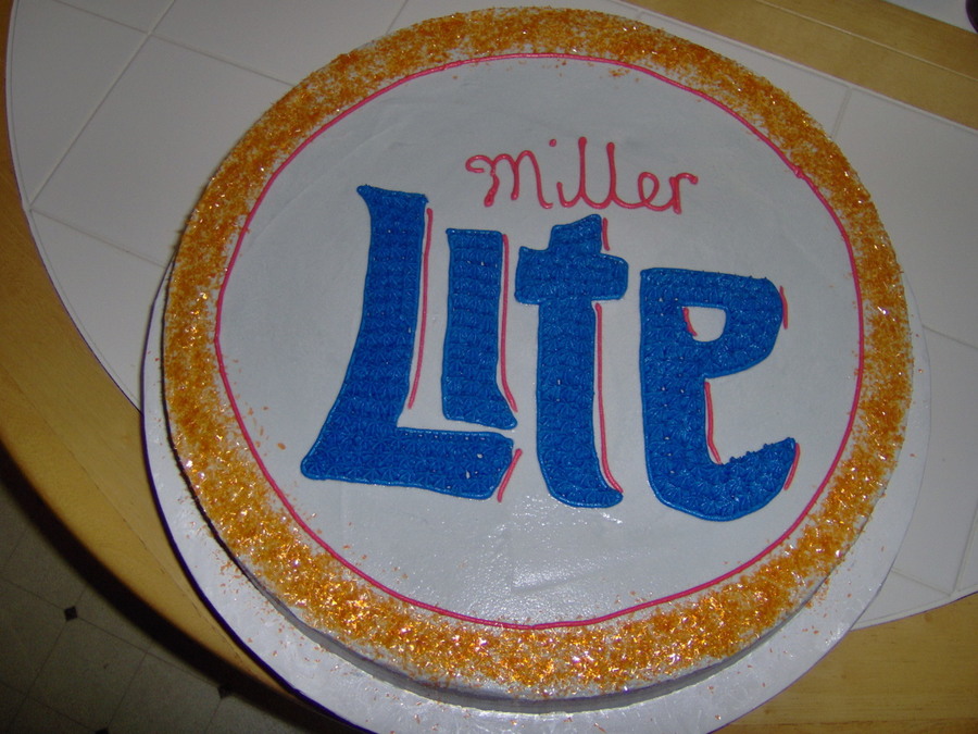Miller Lite Bottle Cap Birthday Cake - CakeCentral.com