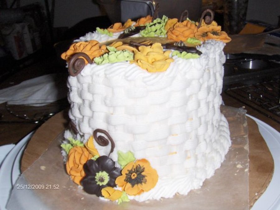 Side View - Orange Wilton Course 2 Final Cake - CakeCentral.com