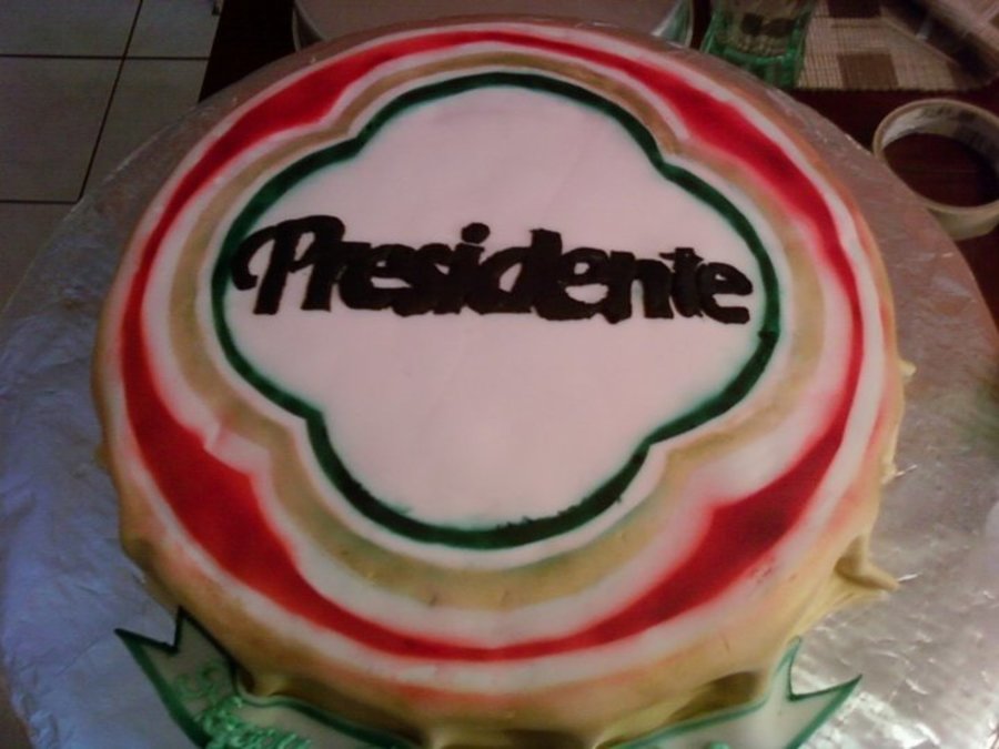 Presidente Beer Bottle Cap Birthday Cake - CakeCentral.com